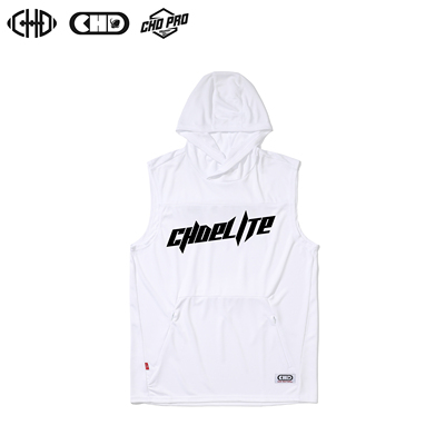 CHDFOOTBALL夏季男士连帽背心速干无袖休闲运动坎肩篮球冰丝打底