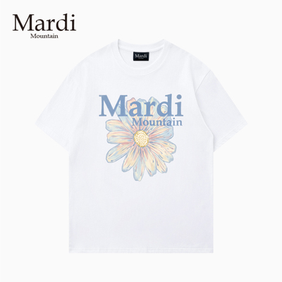 Mardi Mountain韩国授权正品2026春夏款黑白纯棉短袖女t恤
