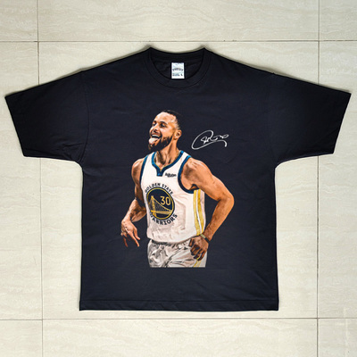 Curry库里篮球复古休闲印花t恤美式重磅纯棉夏季短袖上衣国潮新款