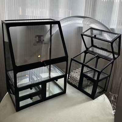 化妆品收纳盒防尘透明桌面