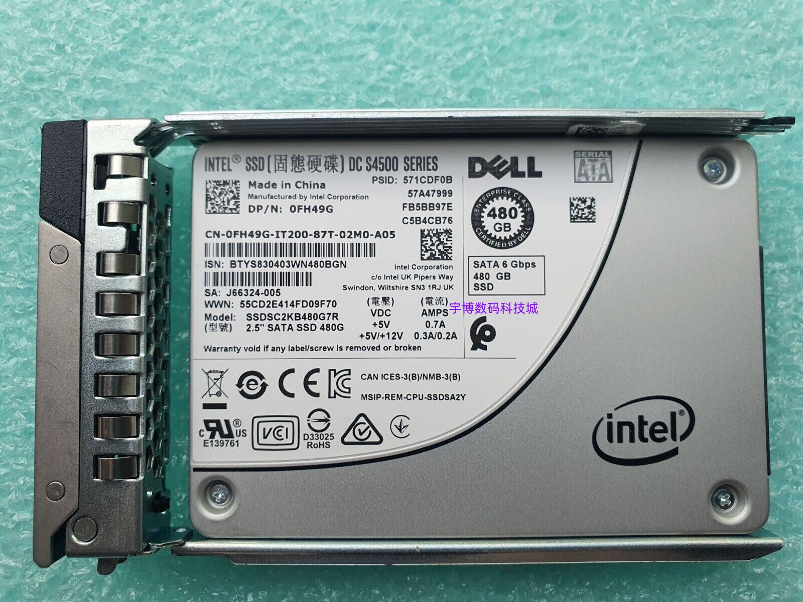 DELL Intel S4500 480G 2.5 SATA固态硬盘FH49G SSDSC2KB480G7R_虎窝淘