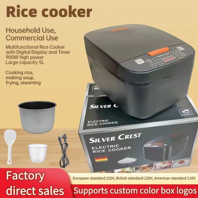 Electric rice cooker with integrated steaming, boiling, fryi