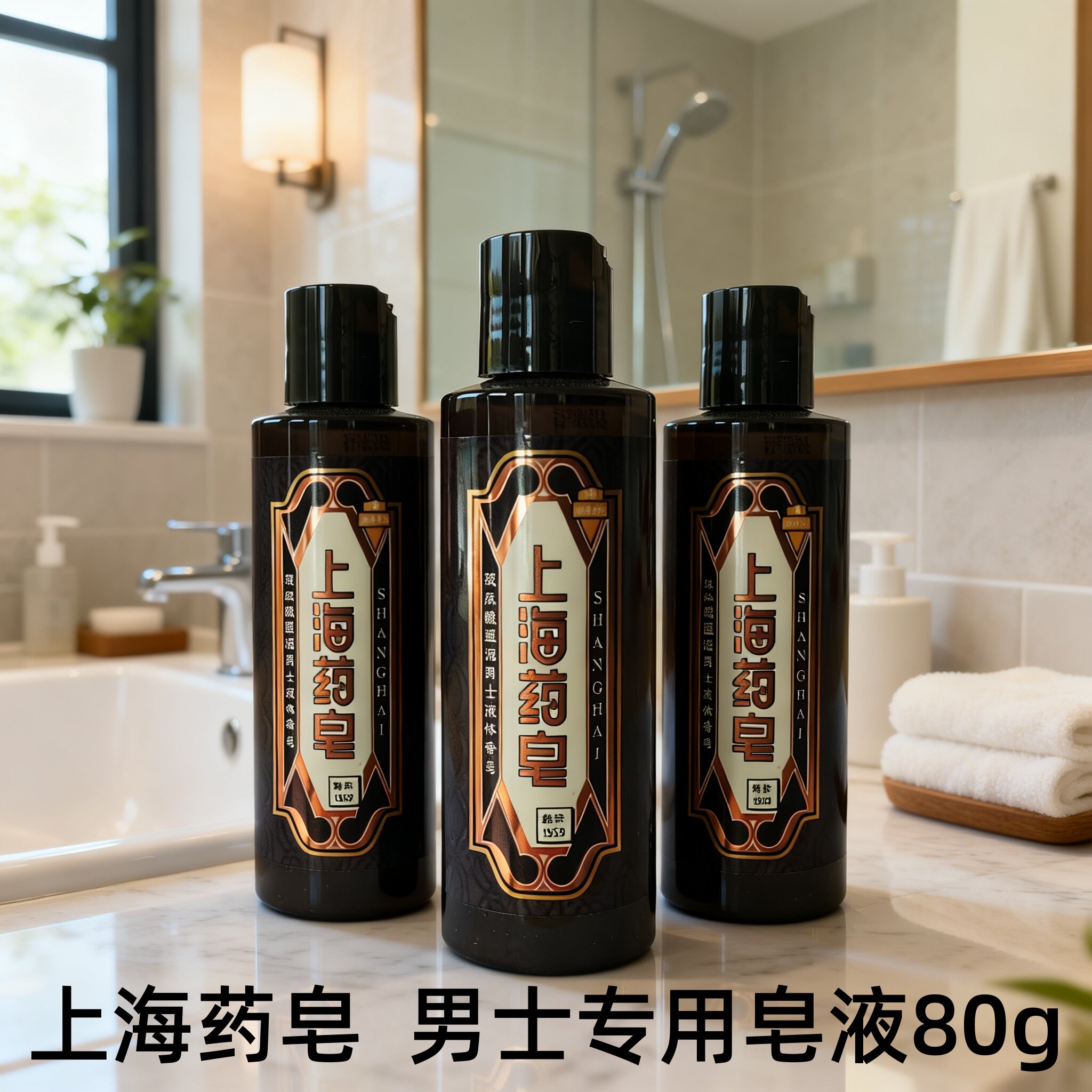 上海药皂玻尿酸蓝泥液体香皂80g便携装沐浴露温和净肤男士皂液