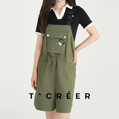 T`CREER｜【藏之名山】森系宽松休闲工装背带裤女