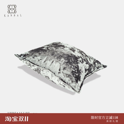 银灰撞色『VERSAILLES』凡尔赛法式中古灰色银色丝绒抱枕别墅靠垫