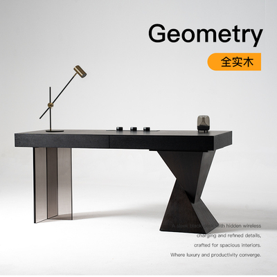 纯实木意式极简高端书桌