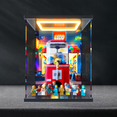 适用IDEAS系列21358小人仔扭蛋机积木透明亚克力拼装防尘收纳盒