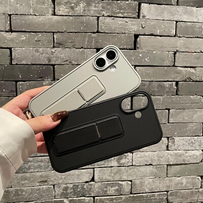 苹果16折叠支架肤感磨手机壳防摔