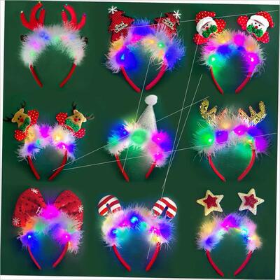 Christmas headband Luminous children adult pie headband