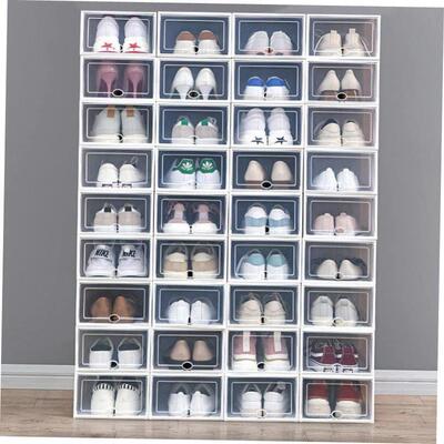 Transparent shoe box, plastic shoe rack type shoe cabinet