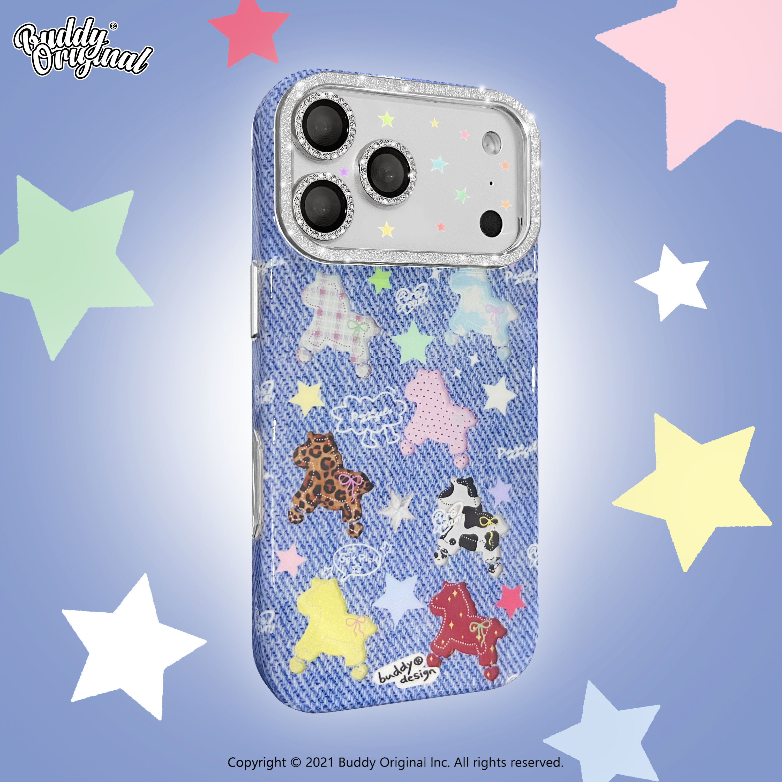 BUDDY原创彩色牛仔马适用iphone17promax手机壳苹果16promax可爱15pro新款17保护套16pro高级软壳
