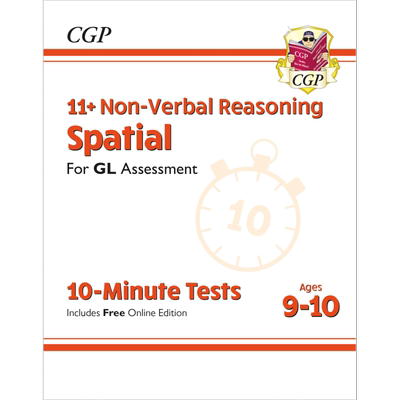 英国CGP New 11+ GL 10-Minute Tests: Non-Verbal Reasoning Spatial Ages 9-10 with Online Edition 又日新
