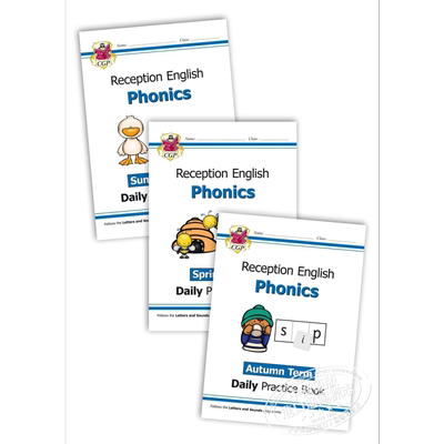 英国CGP教材 New Phonics Daily Practice Book Reception 每日英语自然拼读练习套装 学前班 趣味英语拼读 3-4岁