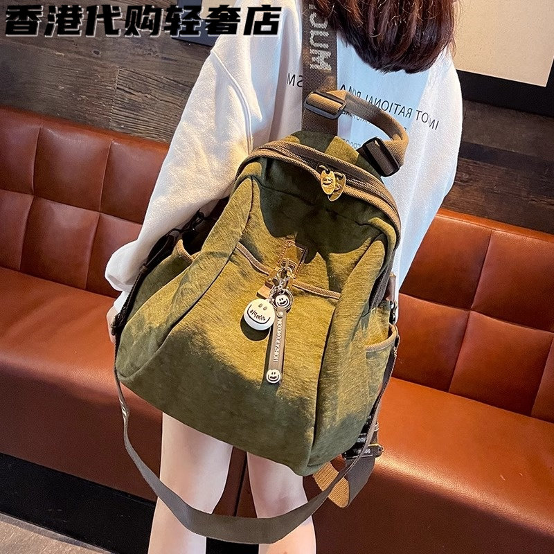 法国ZAMP潮牌大容量牛津布双肩包女新款百搭休闲背包耐用旅行包