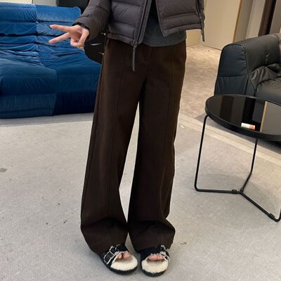 【欧加粒粒】加绒款小个子弯刀牛仔裤显瘦百搭纯色松弛感 F9802R