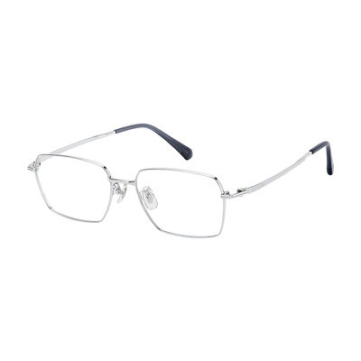 宝丽来近视眼镜框金属窄方金丝框轻盈男款女同款可配度数0208