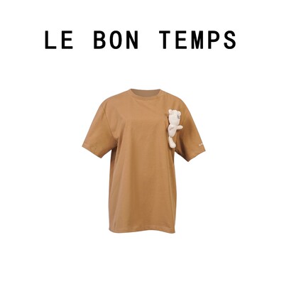【LE BON TEMPS】宽松休闲立体小熊玩偶圆领T恤c800691