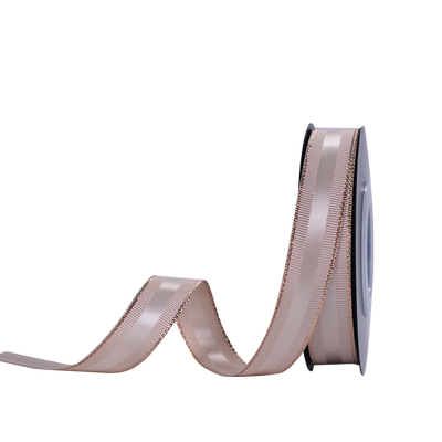 姚明织带罗纹玫瑰金边礼品盒鲜花