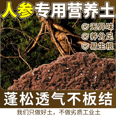 人参专用基质土调配款无大块杂质透气扎根条件实惠装易萌发新芽