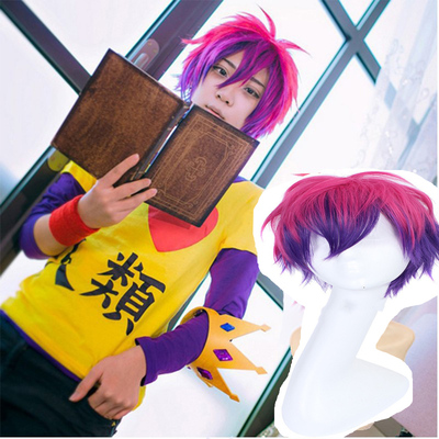 cosplay短发假发 NOGAMENOLIFE游戏人生空渐变双色短卷发化纤头套