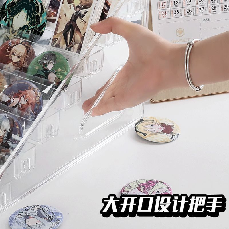 吧唧展示架阶梯式立牌谷子动漫周边徽章置物架透明多层桌面收纳架