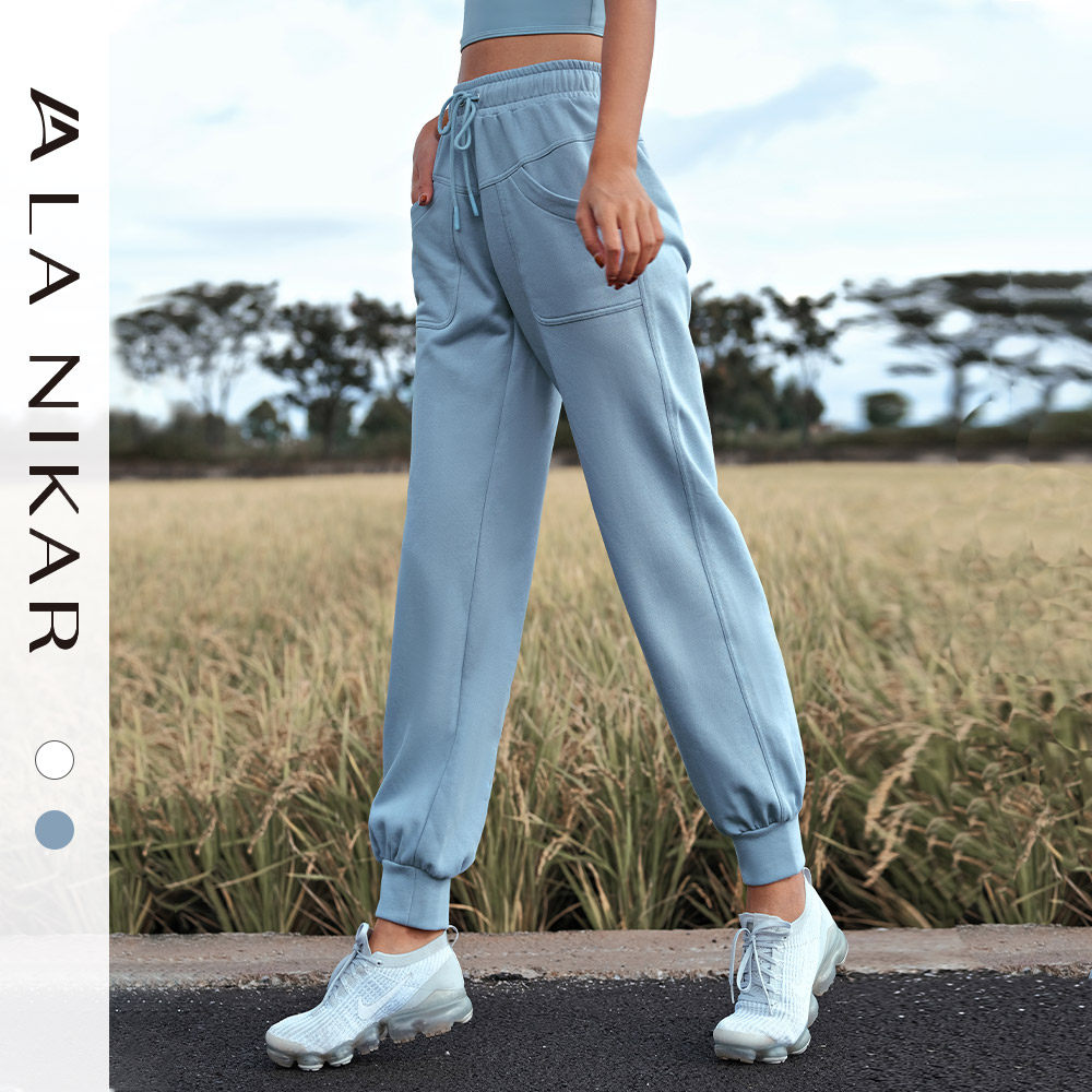 La Nikar运动裤女潮秋冬长裤束腿健身裤修身显瘦户外瑜伽训练服_虎窝淘