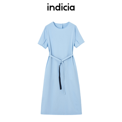 indicia标记商场同款25夏新款圆领简约衬衫连衣裙 F2B5LQ203N