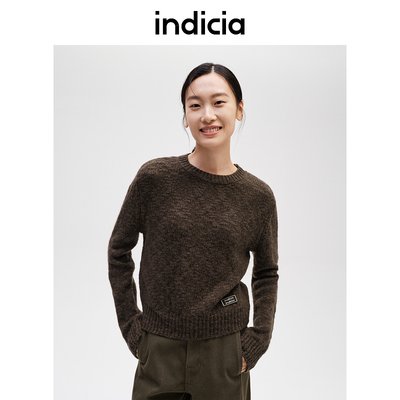 indicia标记商场秋冬纯色美拉德宽松慵懒软糯针织衫女F2D4MS703N