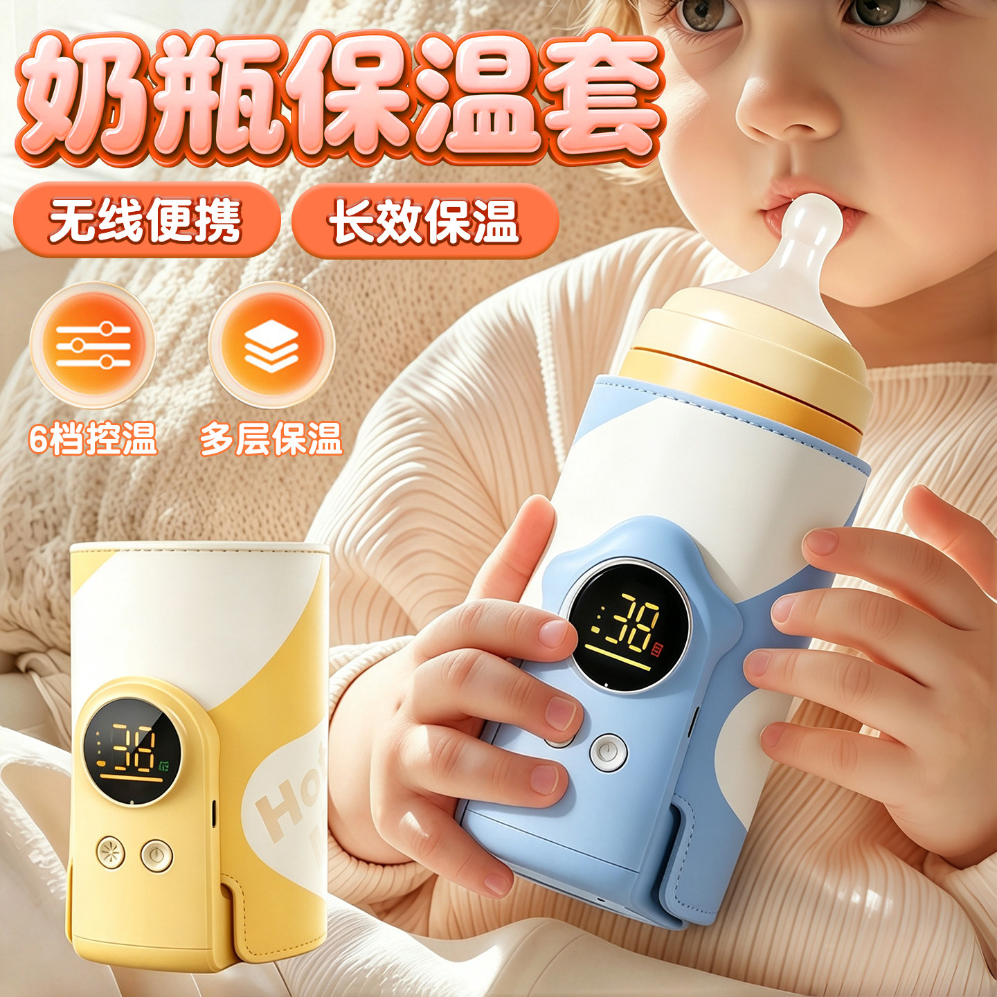 适用贝亲世喜赫根奶瓶保温套恒温通用暖奶神器无线加热便携外出