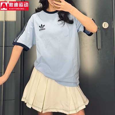 阿迪达斯男女纯棉舒适短袖T恤