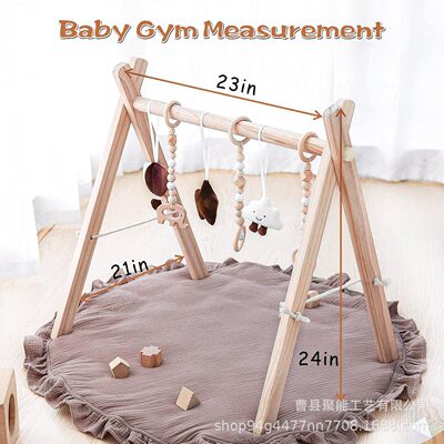 装饰北欧风木质健身器摆件新生儿