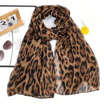1pc Boho Fashionable Leopard Print Batik-Style Soft Lightwei