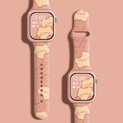 适用iwatch表带苹果卡通