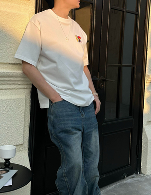 新款夏季T恤必入款绣花配色特别洋气上身秒变帅气男女同款百搭New