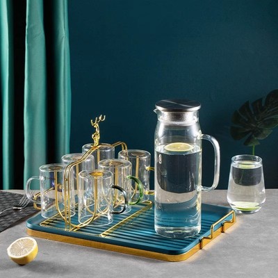 杯子置物架水杯茶杯玻璃杯沥水架客厅家用套装倒扣8杯12收纳茶盘