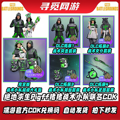 PUBG绝地求生Pigff猪芳芳战术小队联名战神衣柏林裤电磁背包CDK