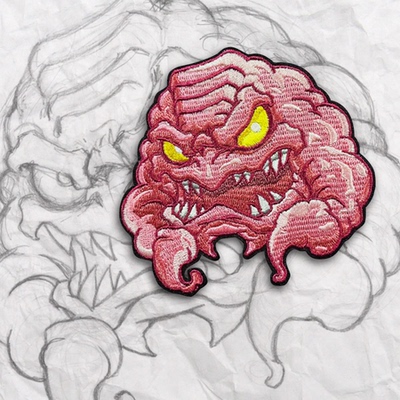 美国GP Brain Embroidery Patch脾气暴躁的大脑刺绣魔术贴士气章