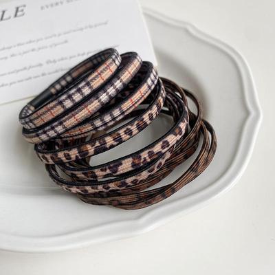 新款直销韩版豹纹格子扁橡皮筋发圈女扎头头绳秋冬新款扎马尾简约