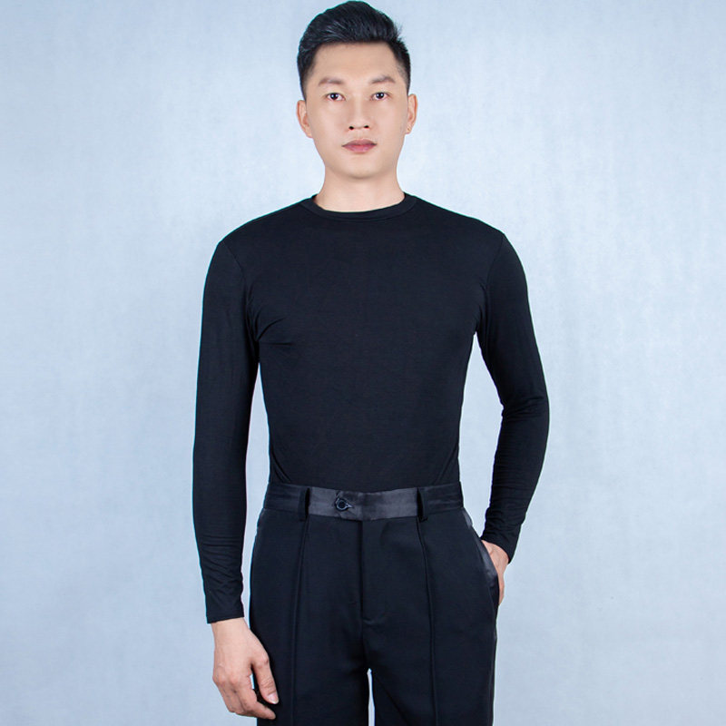 男摩登舞拉丁舞服广场舞国标舞交谊舞服舞蹈服练功跳舞服长袖上衣