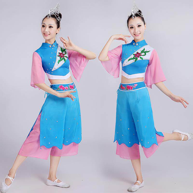 新款2021新款秧歌服广场舞演出服扇子舞民族舞蹈服腰鼓服舞台服装