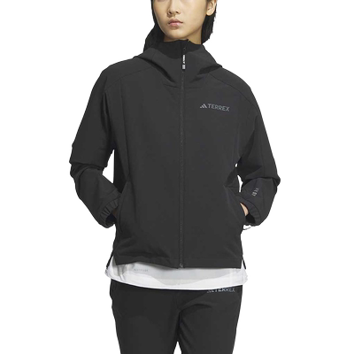 【自营】Adidas阿迪达斯女户外运动连帽风衣梭织夹克IS0304