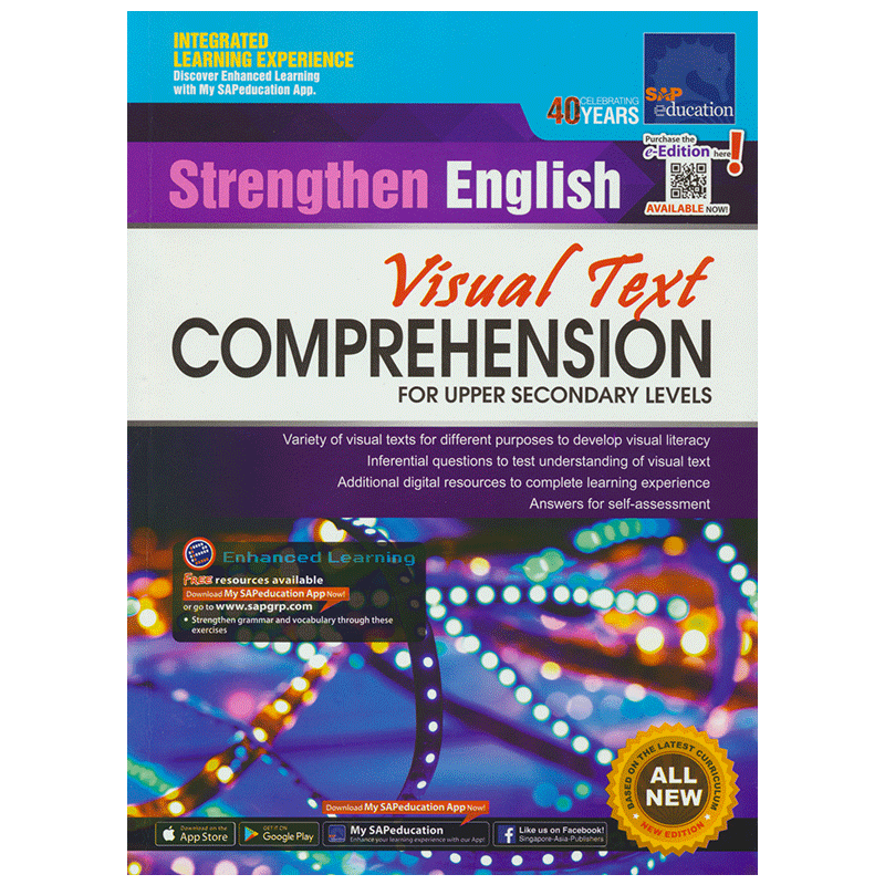 【自营】SAP Strengthen English Visual Text Comprehension for Upper Secondary Levels 初二初三强化英语看图理解练习册新加坡