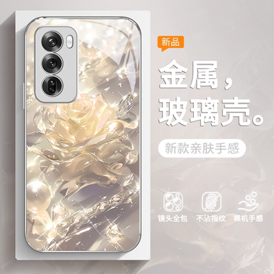 出水玫瑰适用opporeno12手机壳新款reno11女款OPPOk12高级k9s耐脏k10活力版保护套k11硬壳10玻璃pro全包超薄