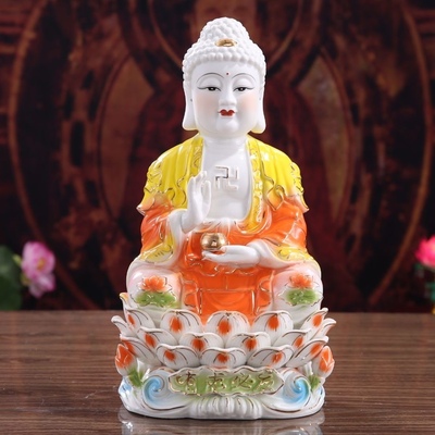 陶瓷如来佛祖佛像大日如来阿尼陀佛药师佛佛像供奉家居摆件