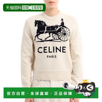 韩国直邮CELINE 羊绒圆领毛衣 (RY0SV1261 01W1) 圆领针织衫
