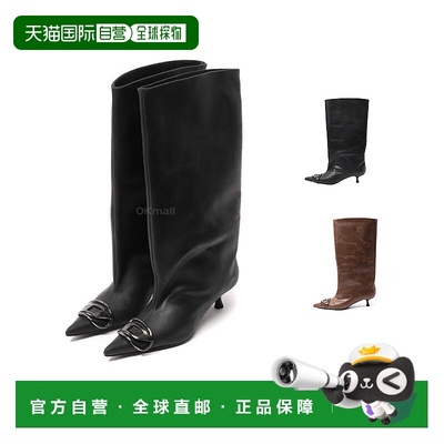 韩国直邮DIESEL女士D-VENUS 40 KB TUBE牛皮筒靴尖头Y03799 P7389