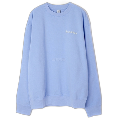 韩国直邮Sporty&Rich Health Is Wealth 圆领毛衣 - 长春花色/白