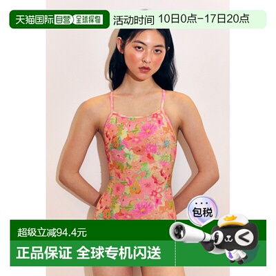 韩国直邮LOOPLOOP艺术联名夏日吊带连体泳衣女浪漫日常度假