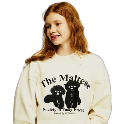 韩国直邮WAIKEI韩国小众设计师狗狗图案时尚日常卫衣YK22FTS12