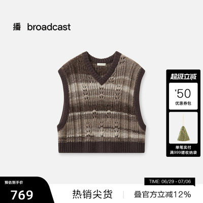 【播奥莱】播商场同款时尚叠搭针织马甲女秋冬V领上衣BDS4SD3754